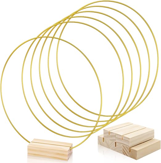 Amazon.com: FSWCCK 10 Inch Macrame Metal Hoops with Wood Holders (5 ...