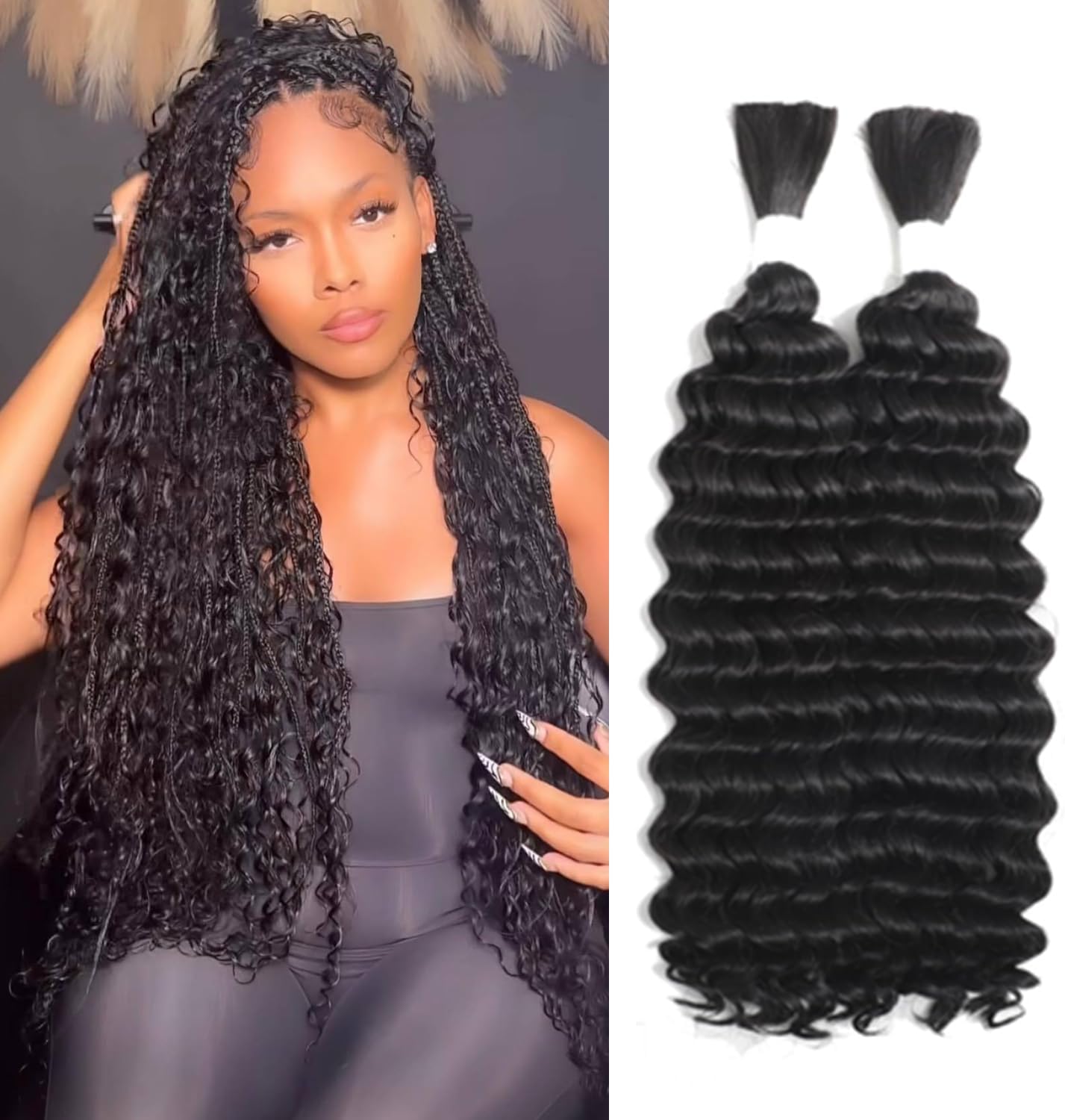 Amazon.com : Human Braiding Hair for Boho Braids 2Bundles 160g for Boho ...