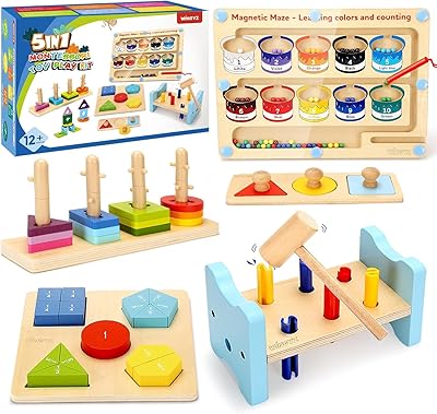 Amazon.com: Shappy 4 Sets Sensory Peg Board 30 Pieces Set, Montessori ...