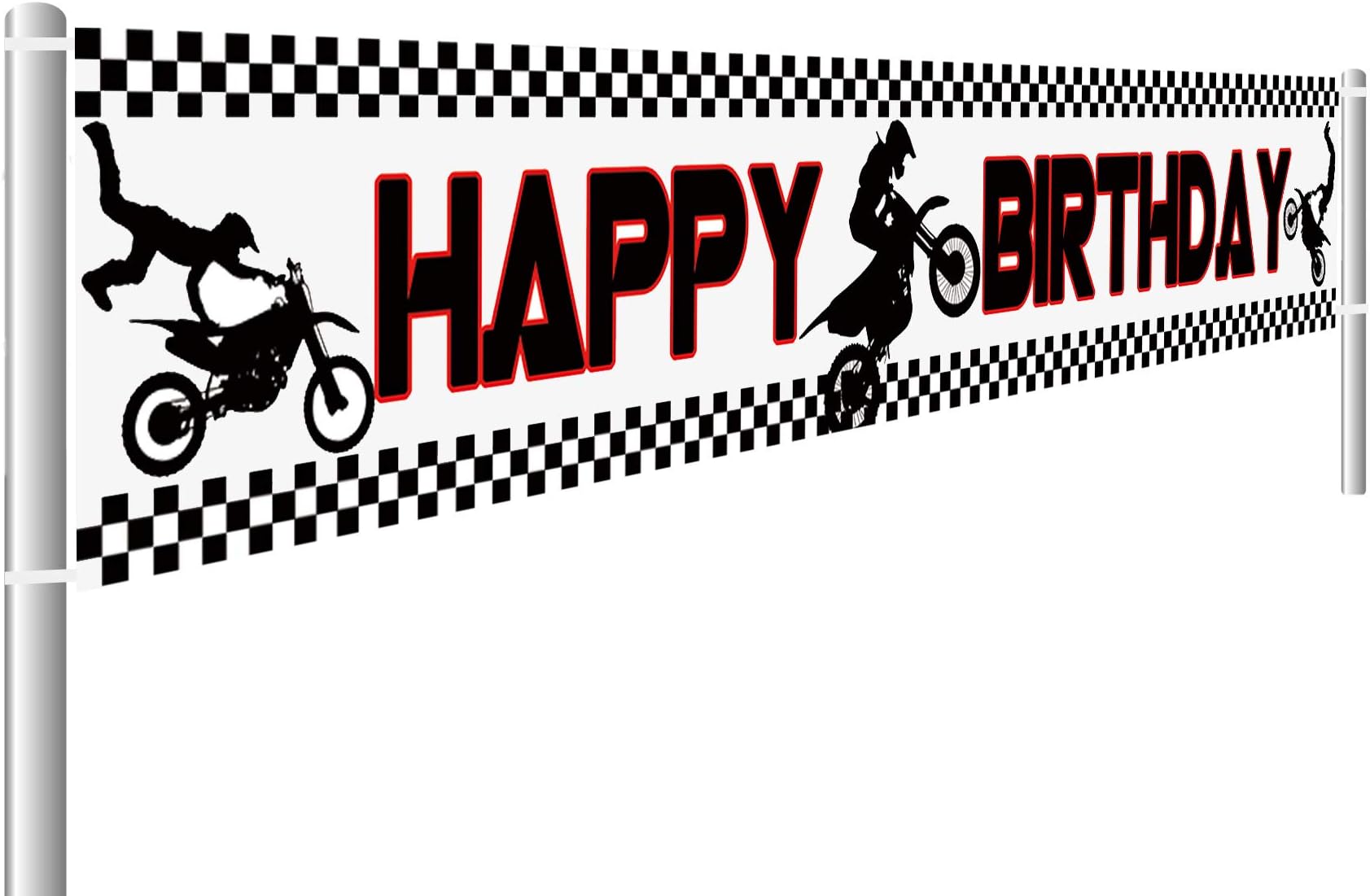 Amazon.com: Dirt Bike Happy Birthday Party Banner Backdrop Motocross ...