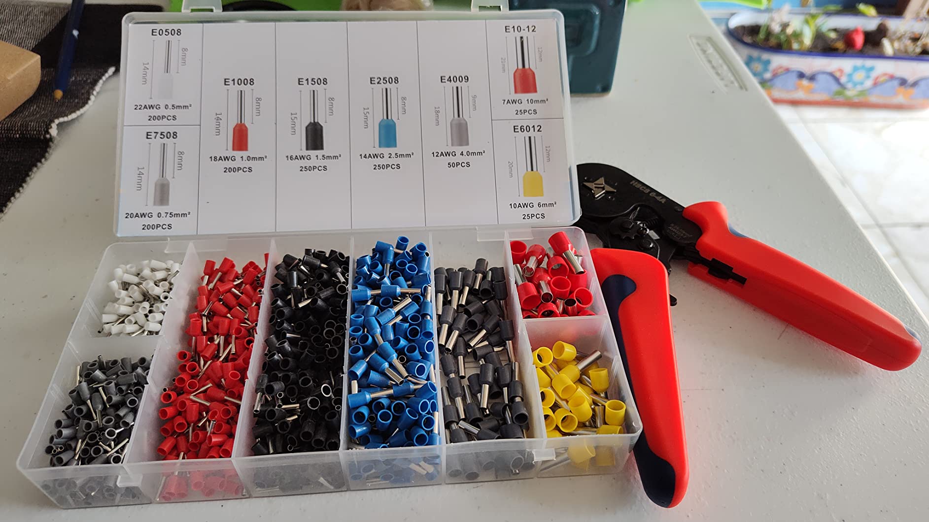 MCSWKEY Kit de Terminales, Juego de 1200 Piezas Crimpadora de ...