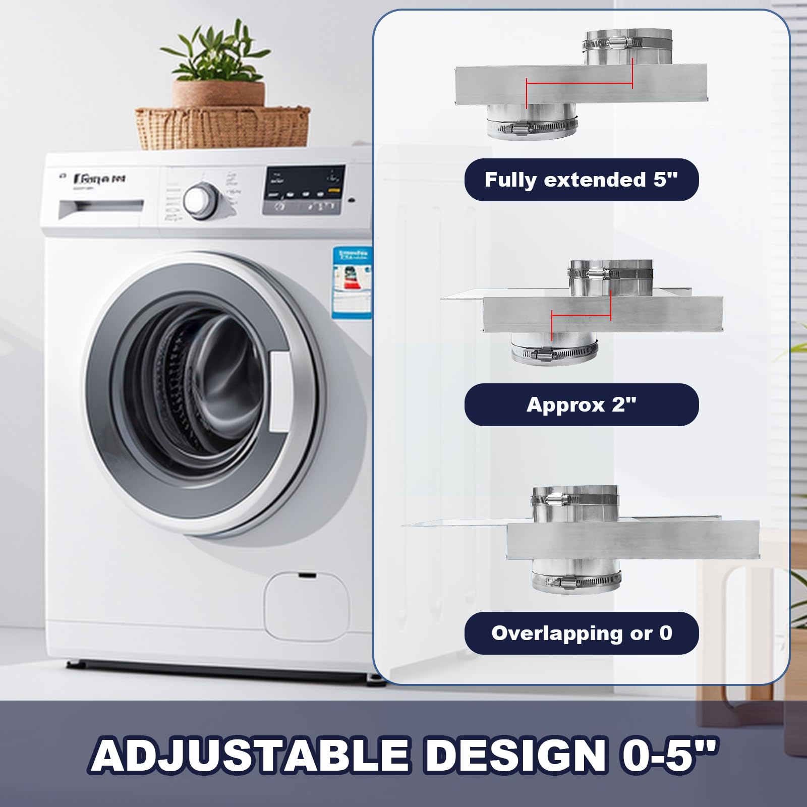 Snapklik.com : Adjustable 0-5 Dryer Vent Periscope Kit For Dryer, 84049 ...