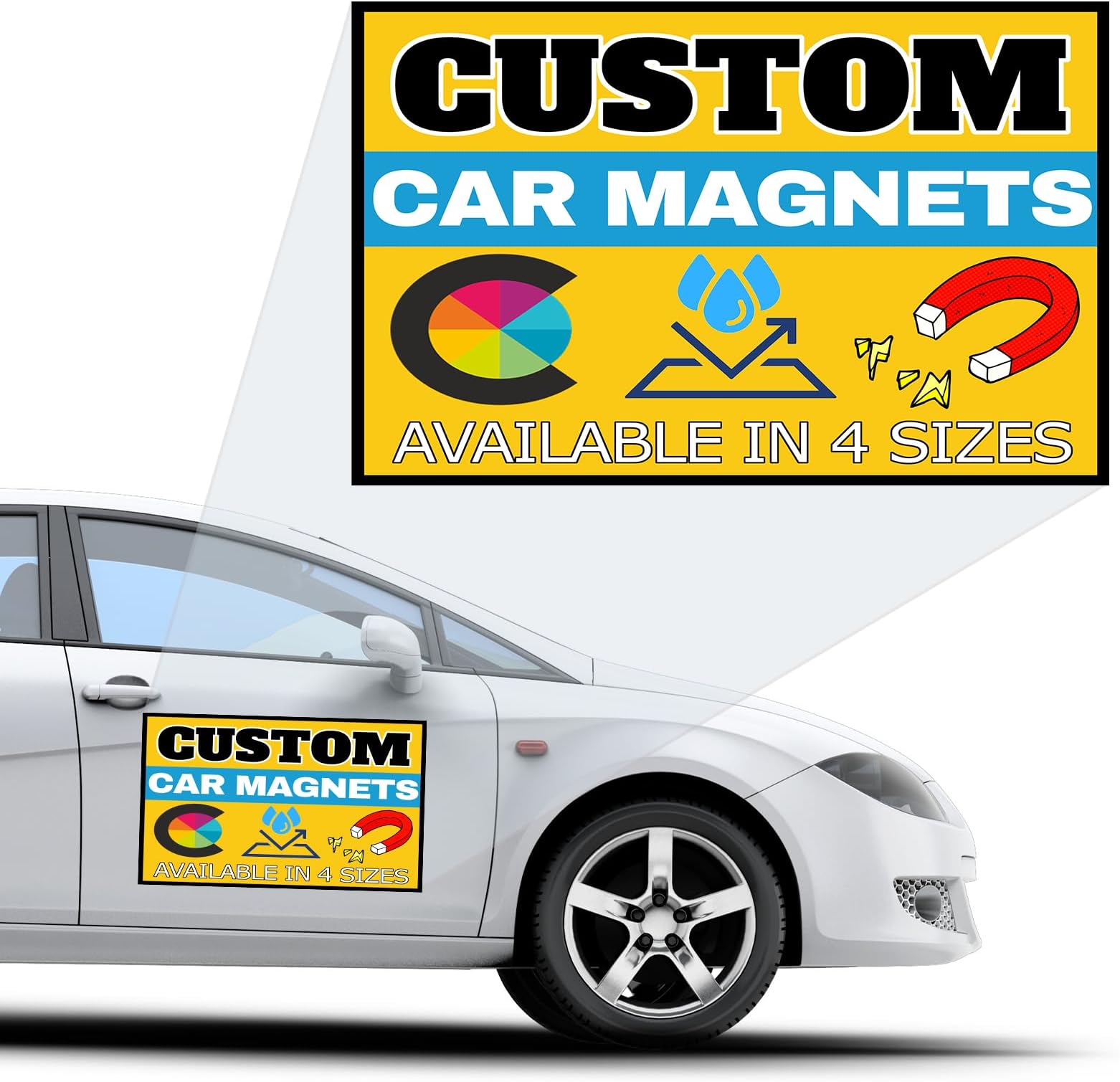 Amazon.com: Custom Car Magnets for Businesses Personalized Magnets ...