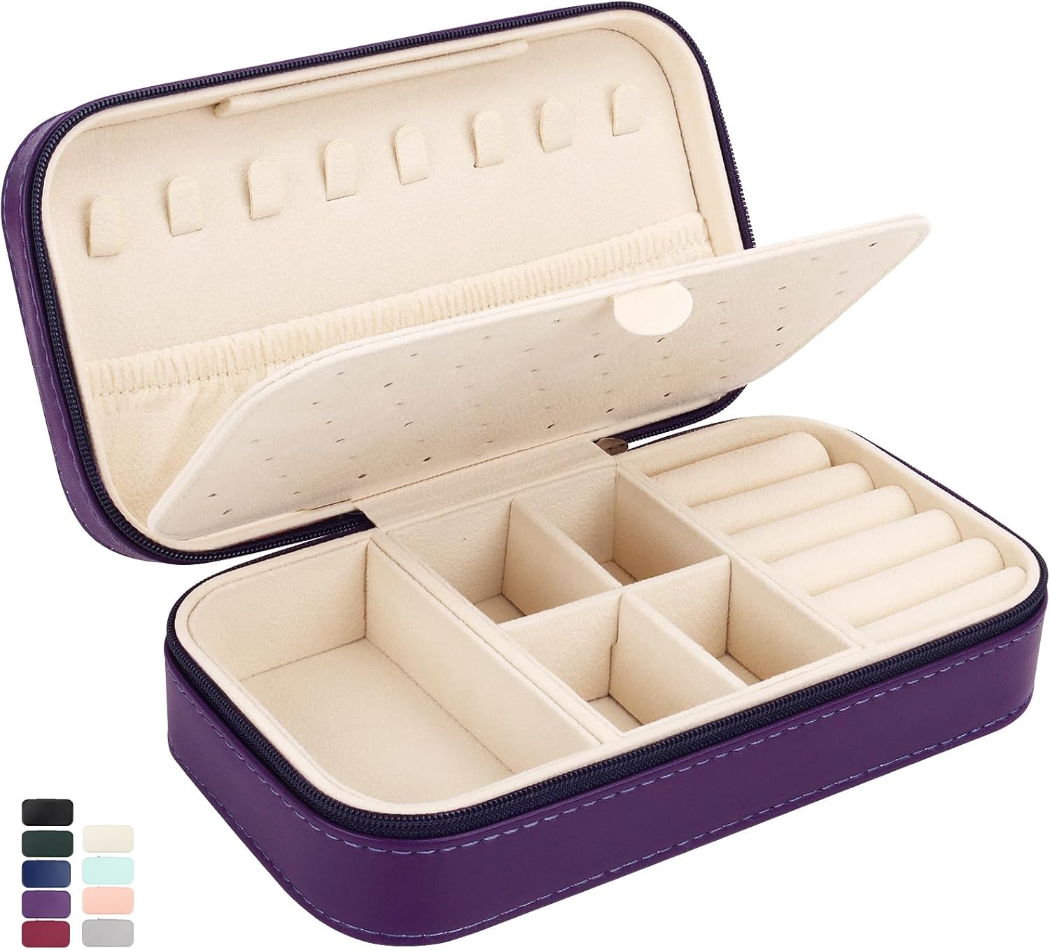 Amazon.com: DesignSter Travel Jewelry Box, PU Leather Portable Jewelry ...