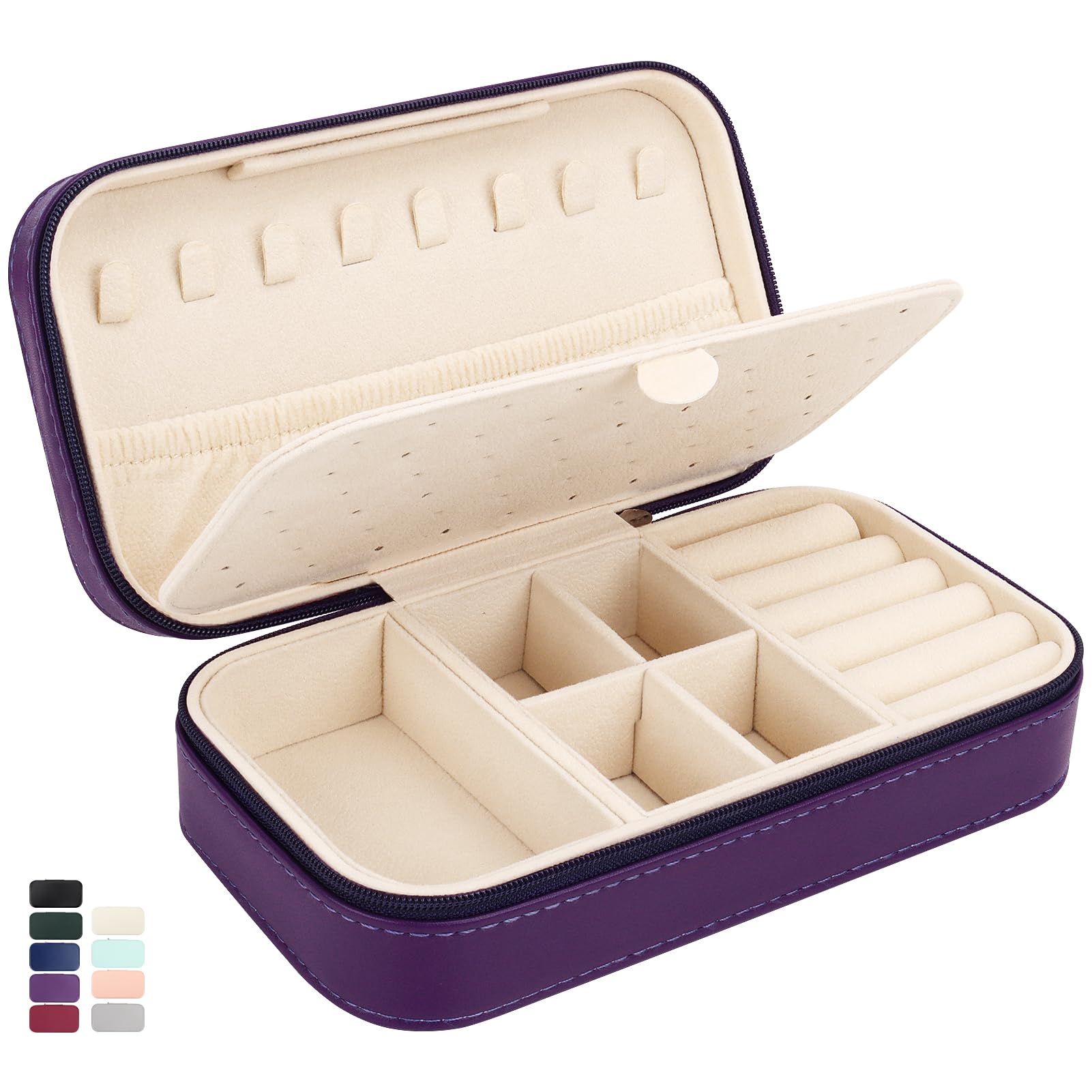 Amazon.com: DesignSter Travel Jewelry Box, PU Leather Portable Jewelry ...