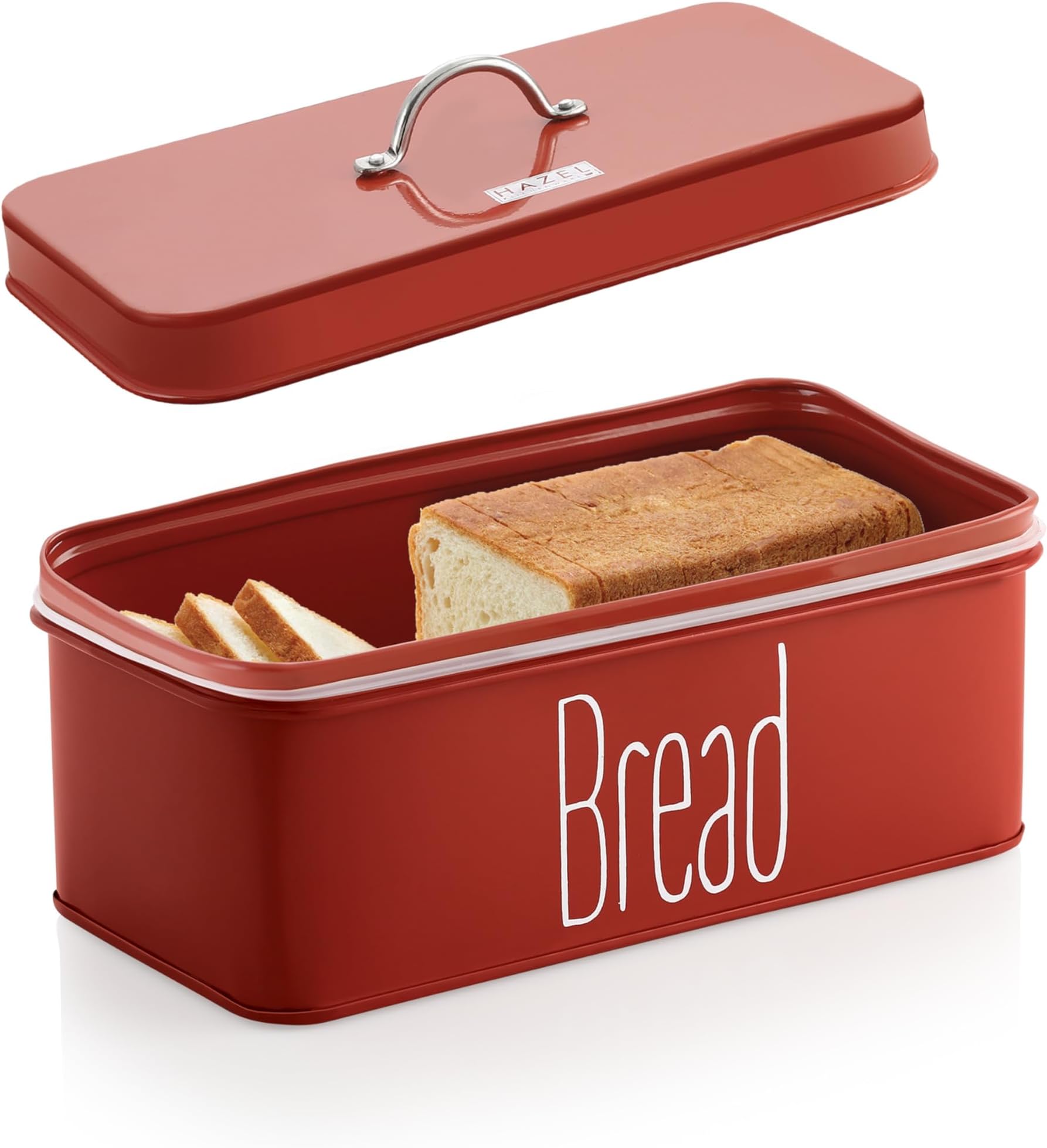 Amazon.com: HAZEL Bread Box for Countertop with Handle Lid | Bread ...
