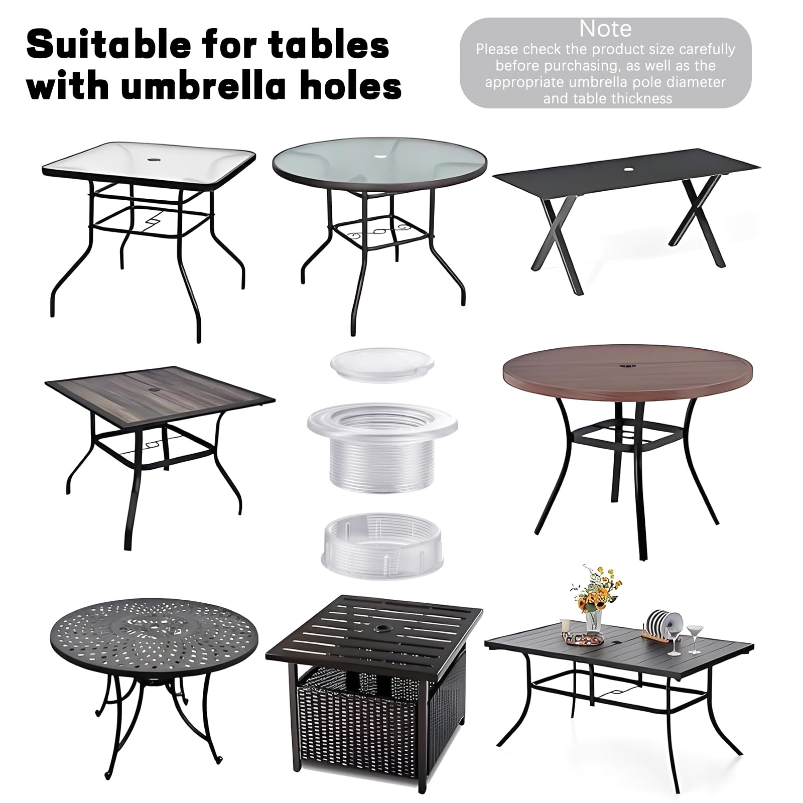 Snapklik.com : Patio Table Umbrella Hole Ring Plug Cap Set, Outdoor ...