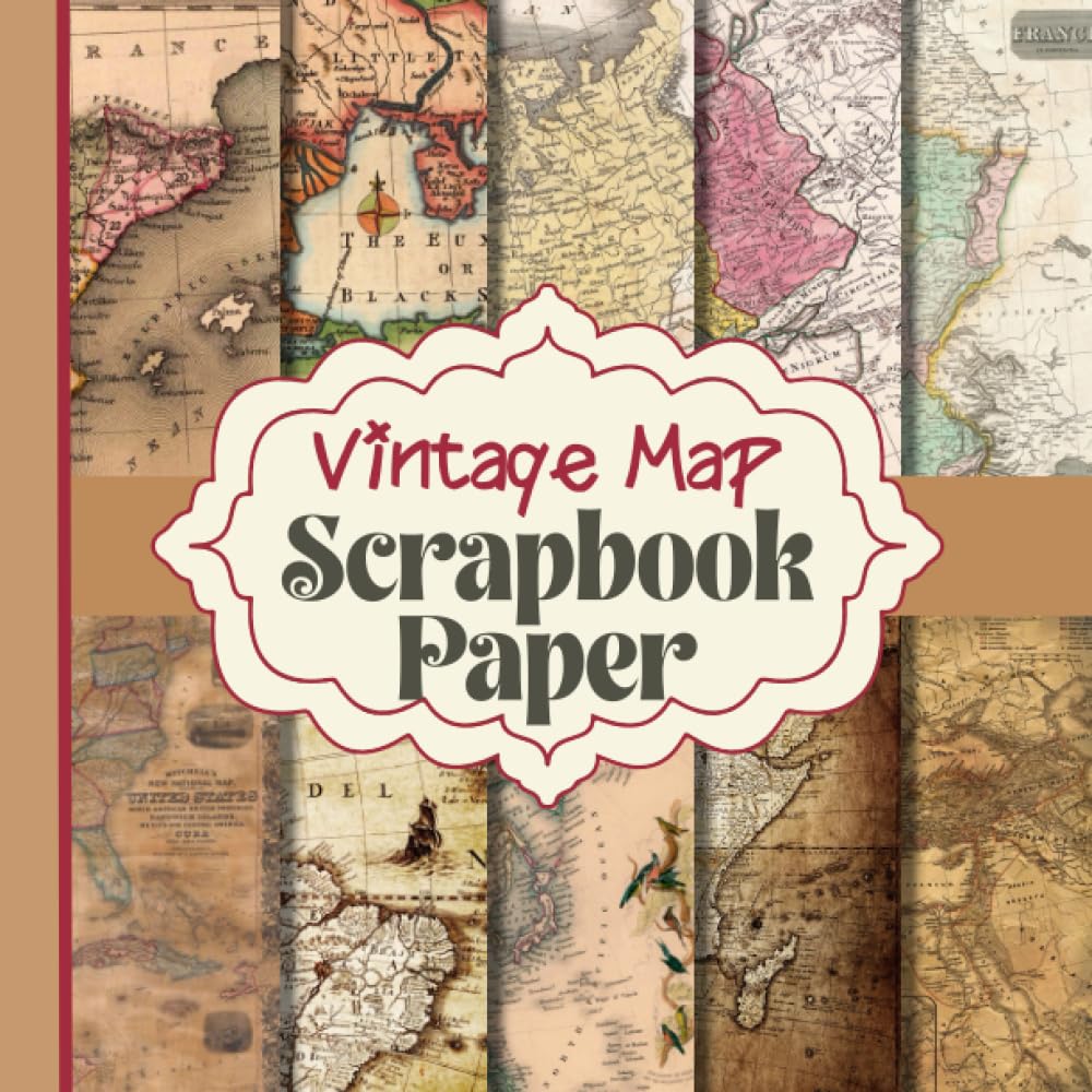 Map Scrapbook Paper: Vintage Old Maps Scrap Booking Pages These 20 ...