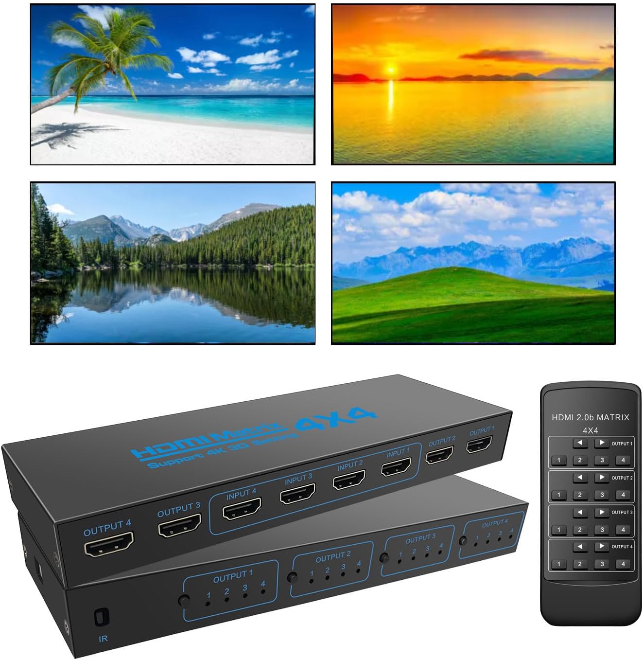 Amazon.com: HDMI Switch 4 Computers 4 HDMI in 4 HDMI Out, 4K/30HZ HDMI ...