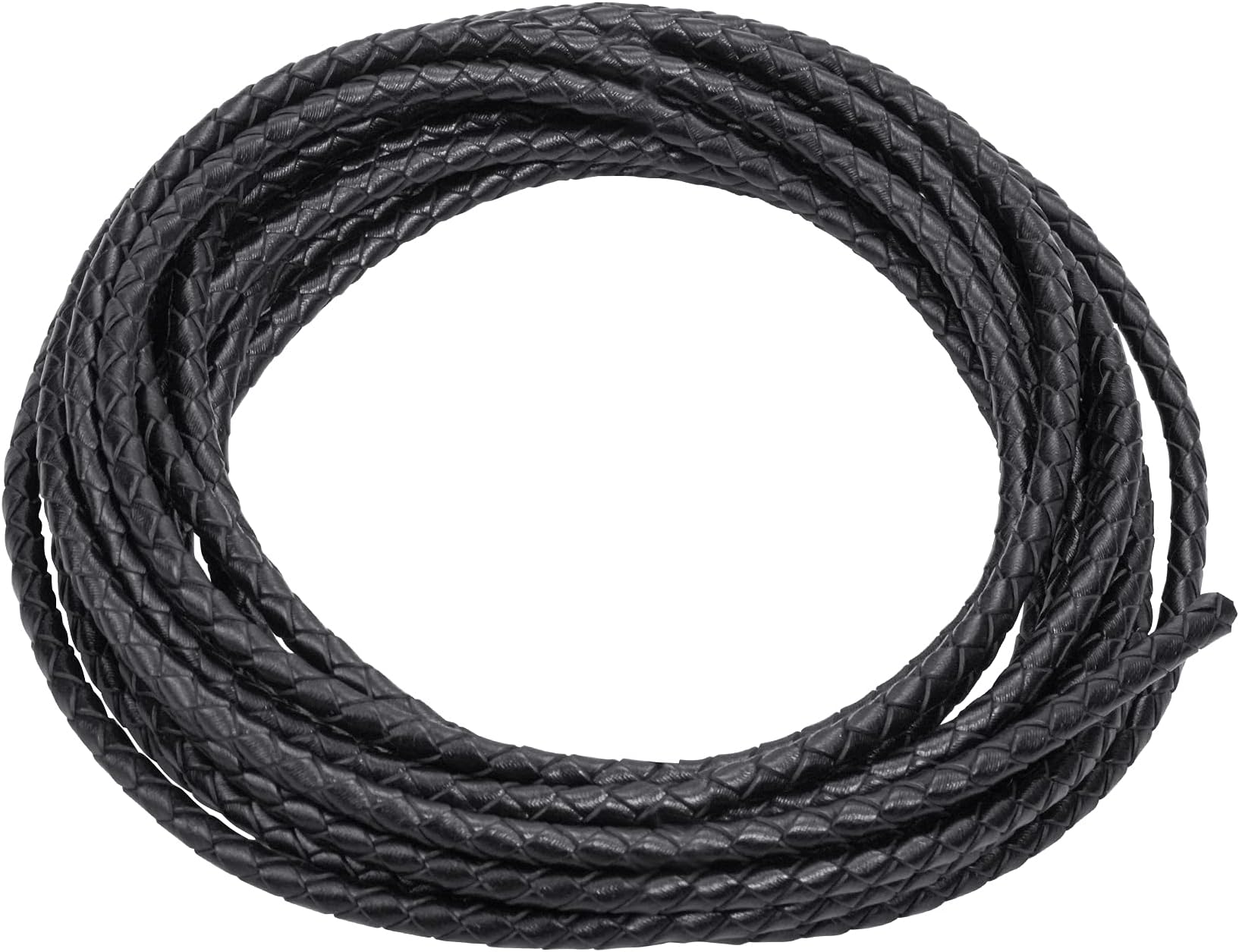 Amazon.com: Lystaii 5.5 Yards Genuine Leather Cord 4mm Round Braided ...