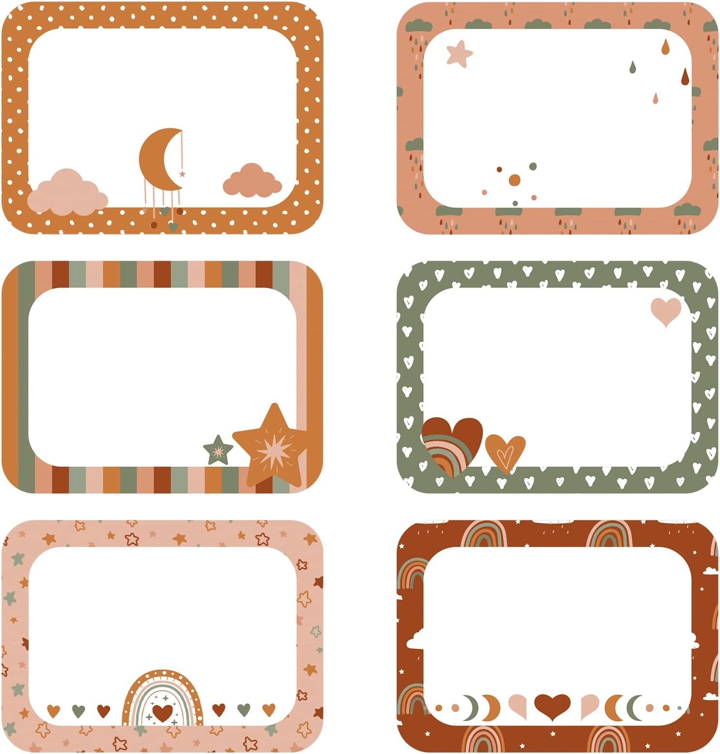 144 Pieces Rainbow Name Tag Stickers for Kids Students Rainbow Adhesive ...