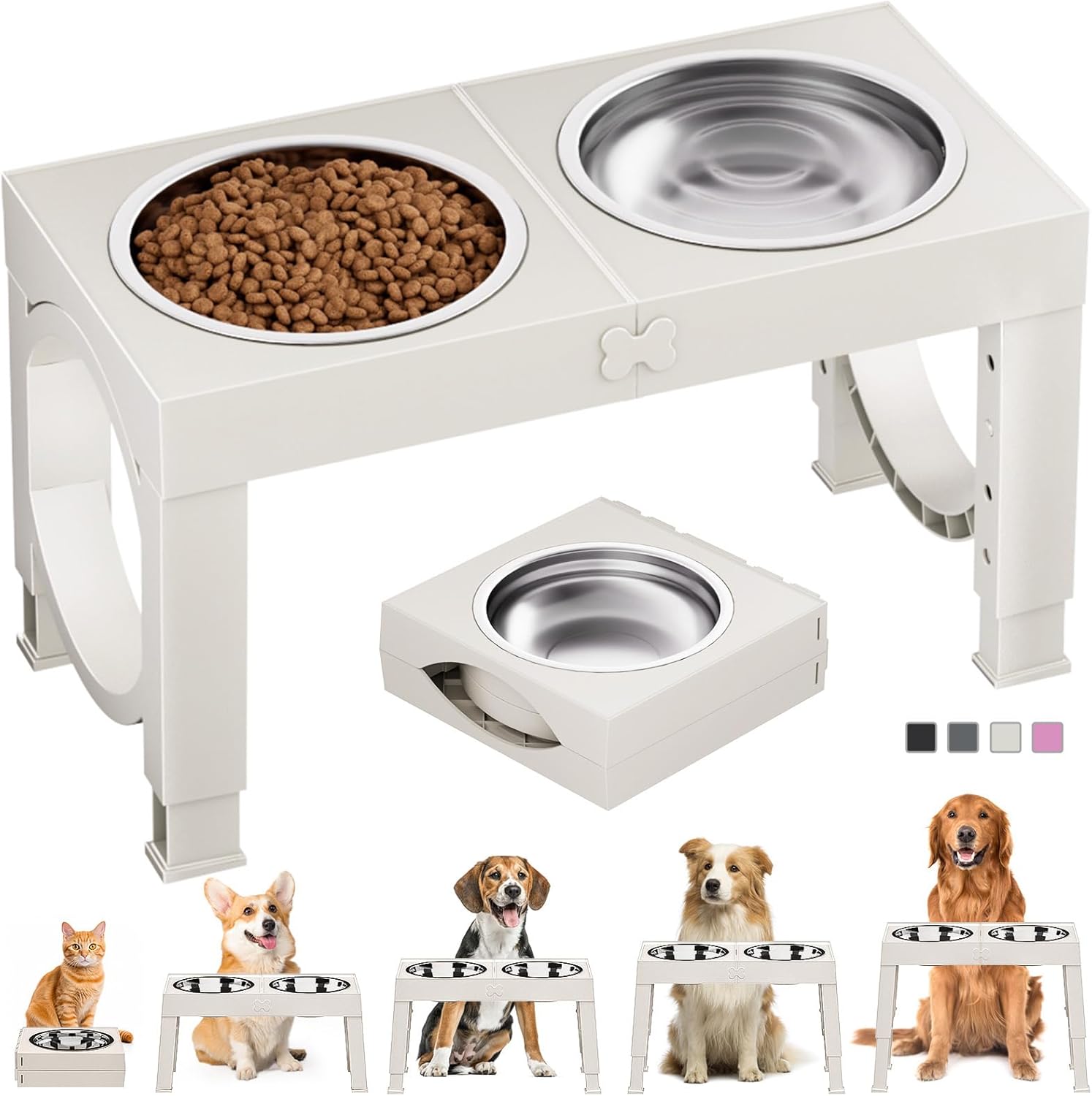 Pet Supplies : Elevated Dog Bowls Large Breed XIAZ Raised Dogs Bowl Stand Large/Medium Sized Dog ...