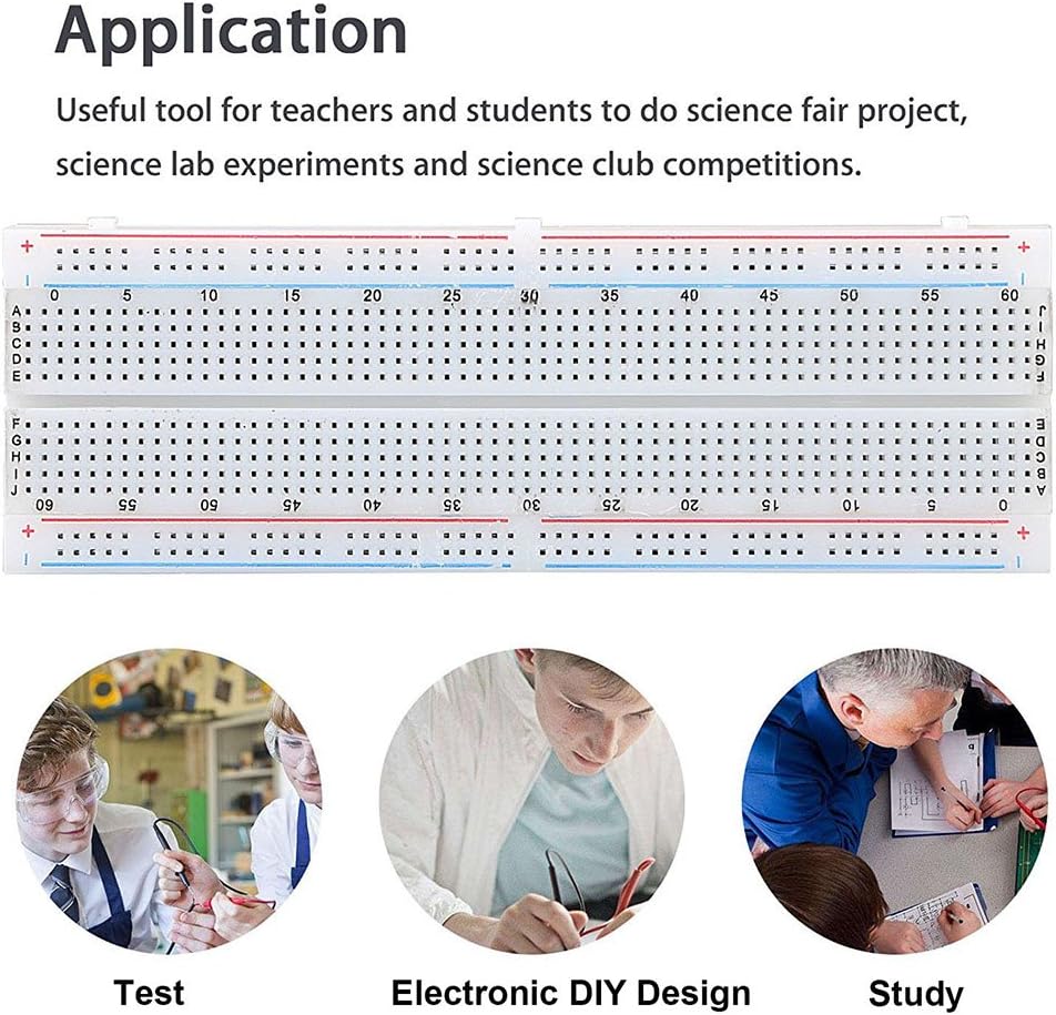 KEYESTUDIO MB-102 Breadboard 830 Point Solderless Prototype PCB Board ...