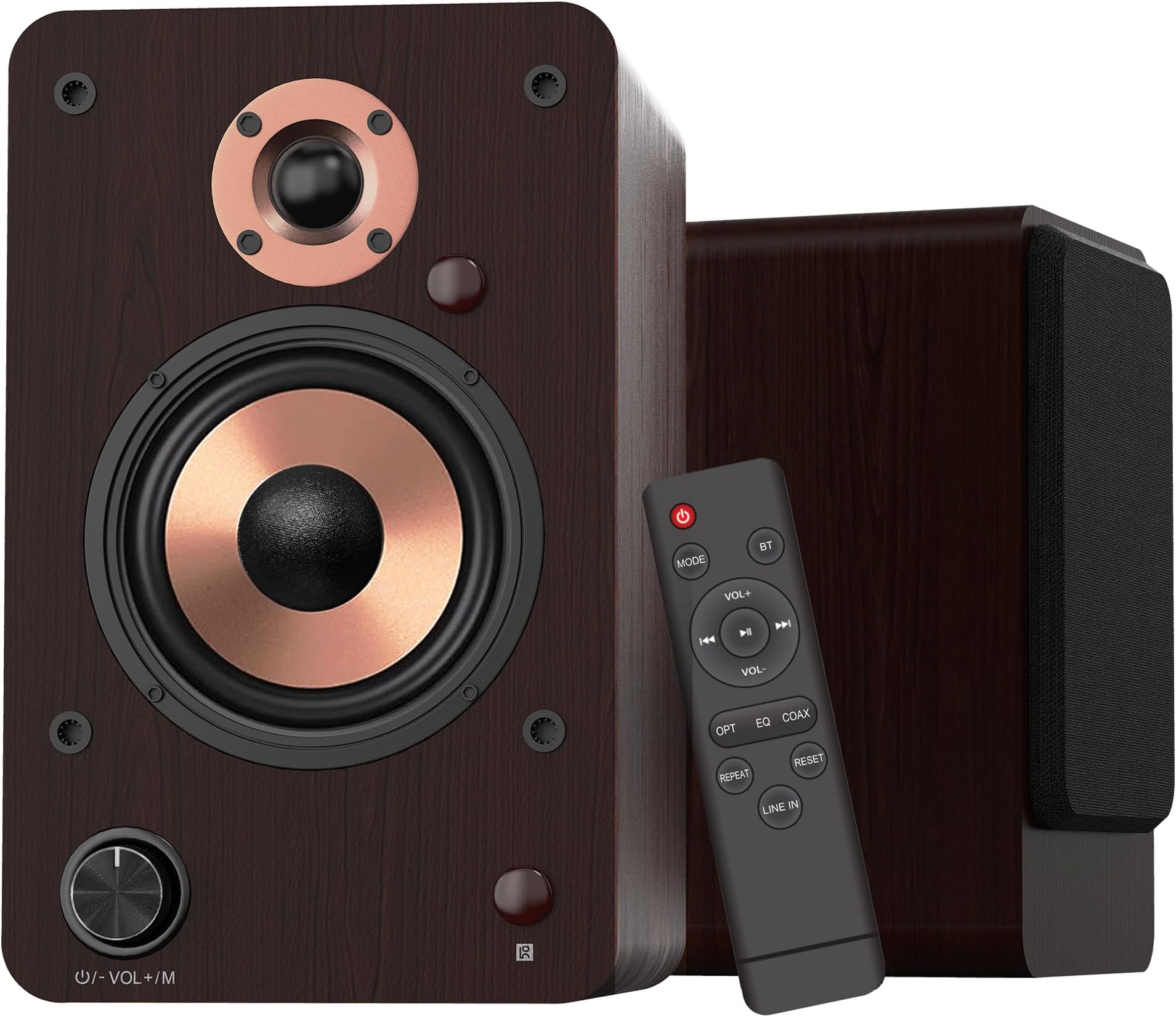 Amazon.com: LONPOO 100W Powered Bluetooth Bookshelf Speakers with 4 ...