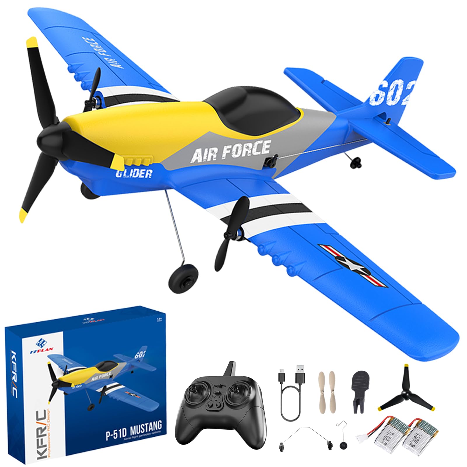 Amazon.com: Toileum RC Plane, 3 Channel RC Airplane 2.4GHz with 2 ...