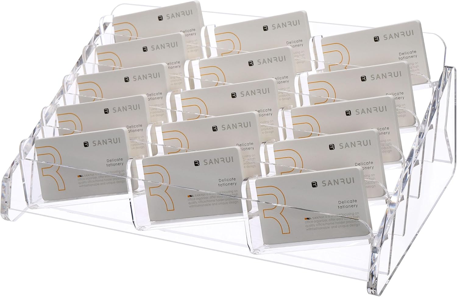 Amazon.com : SANRUI Business Card Holder for Desk, Slant Clear Business ...