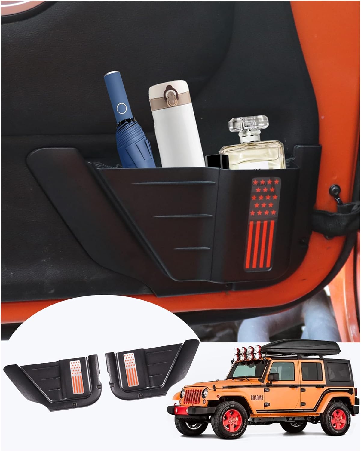 Amazon.com: Sukemichi Door Storage Boxes for Jeep Wrangler, Add Front ...