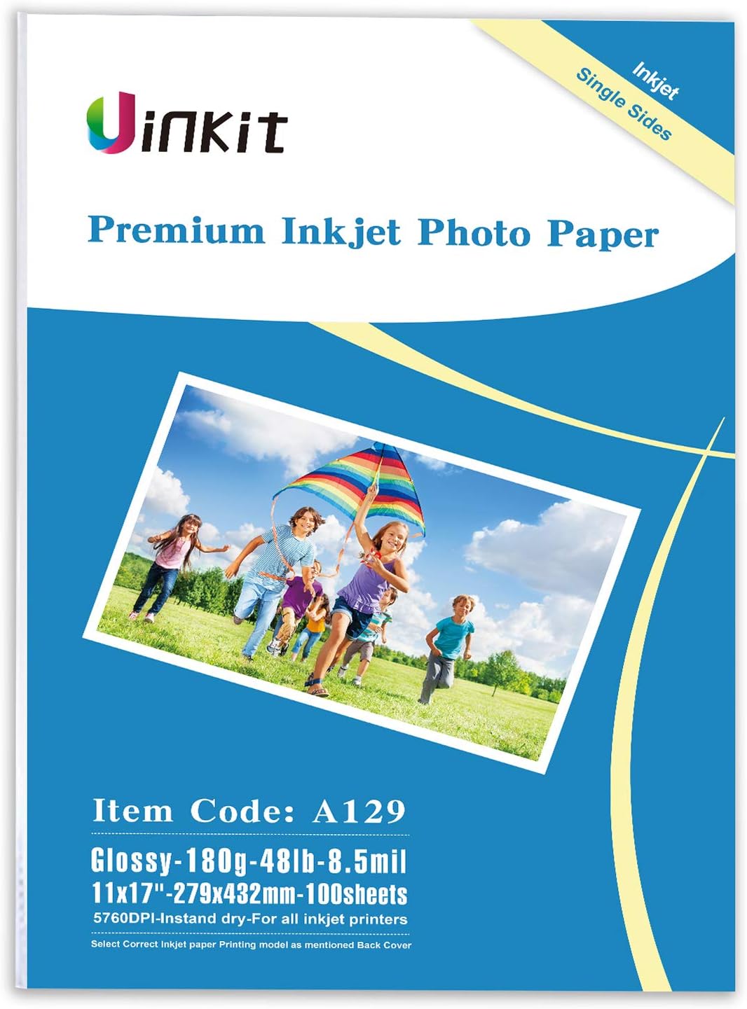 Amazon.com : Uinkit 11x17 100 Sheets Photo Paper Glossy Inkjet 48lb ...
