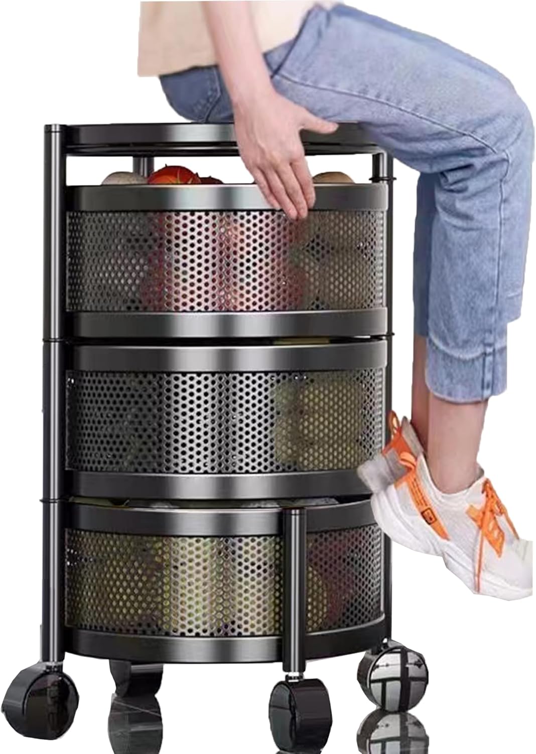 Amazon.com: Rotating Storage Shelves Rack for Kitchen Vegetable Storage ...