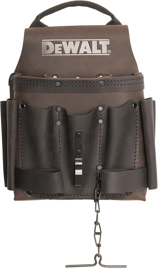 DEWALT Genuine Leather Tool Pouch, Electrician's Pouch for Tools ...