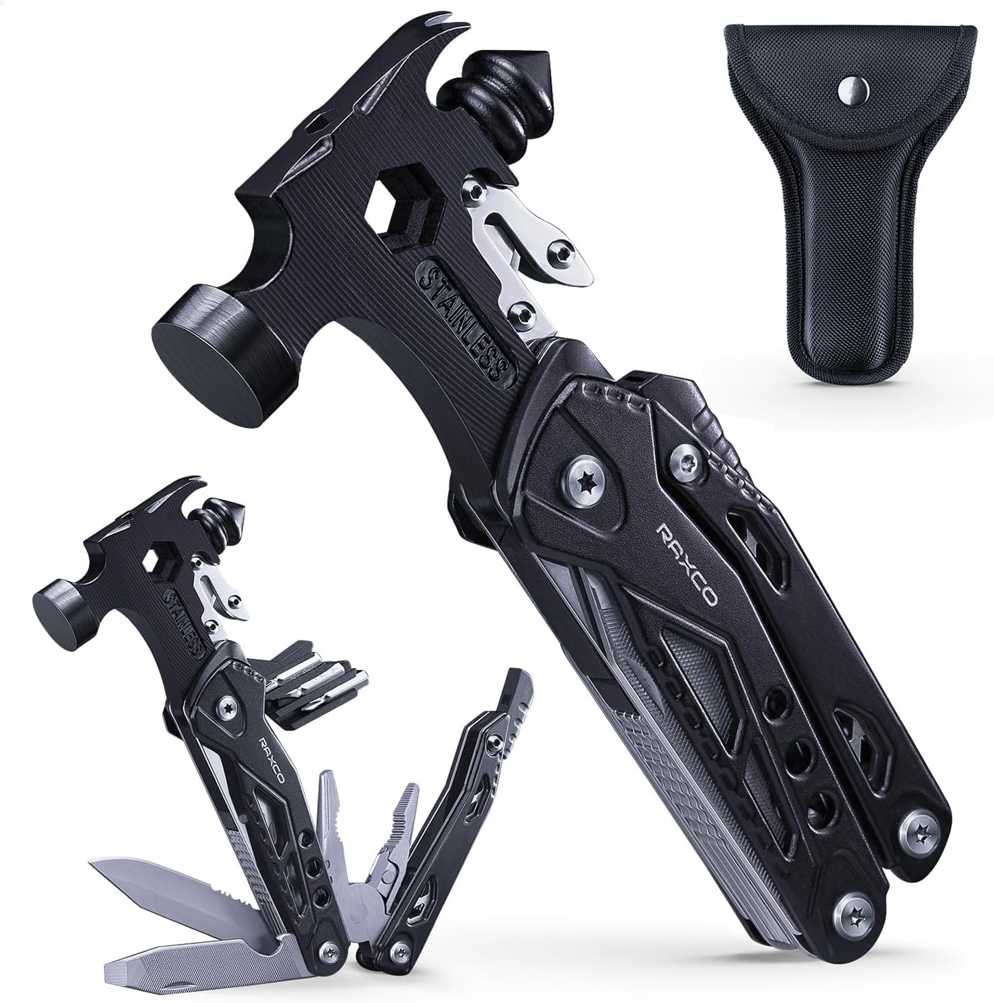 Father's Day Gifts from Daughter Son Wife, Hammer Multitool Cool Gadgets Multi Tool with Gift ...