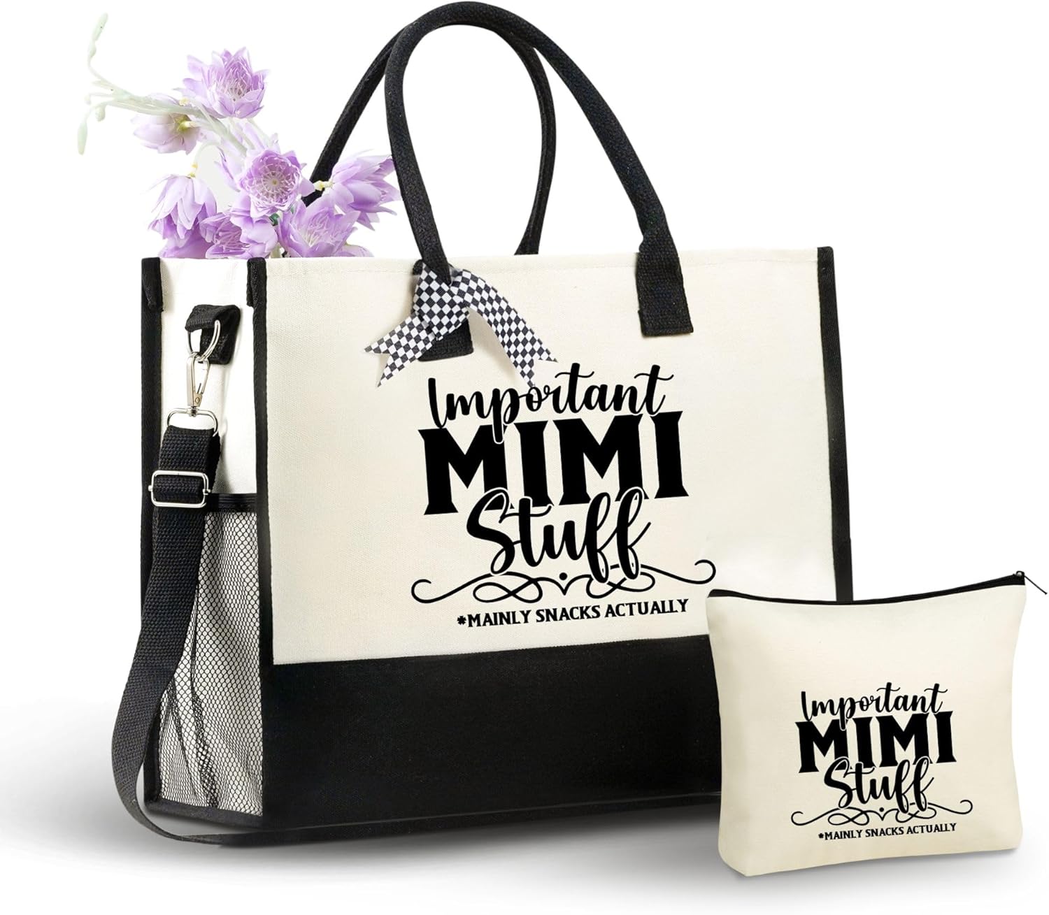 Amazon.com: InnoBeta Mimi Gifts Canvas Tote Bag, Important Mimi Stuff ...