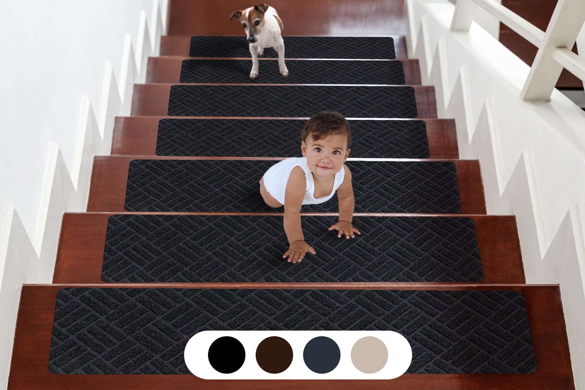 Amazon.com: 30” x 8” Step Carpet for Stairs Non Slip - 15 PCS Pre Cut ...
