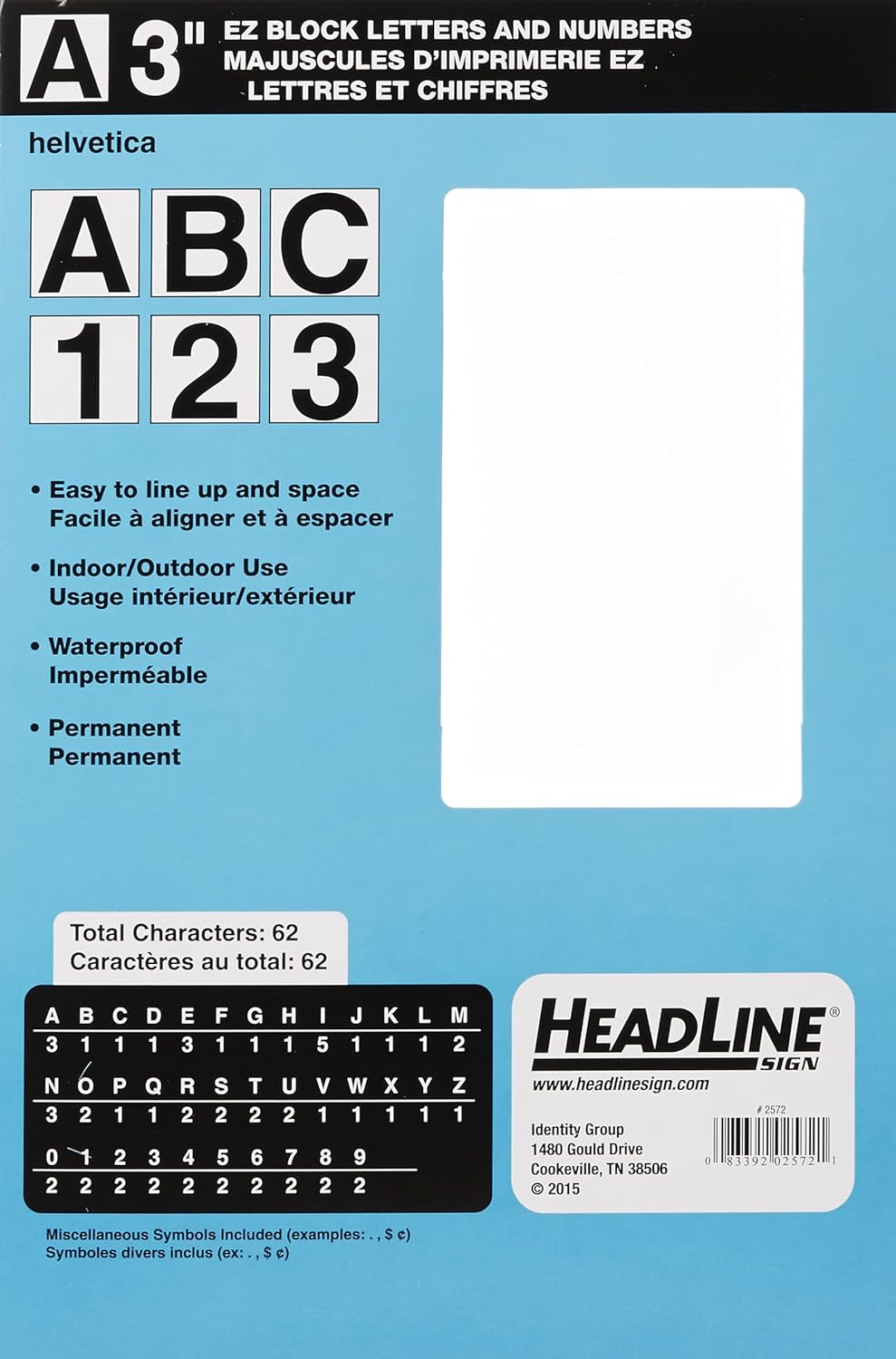 Headline Sign 2572 Stick-On EZ Block Letters and Numbers, Black on ...