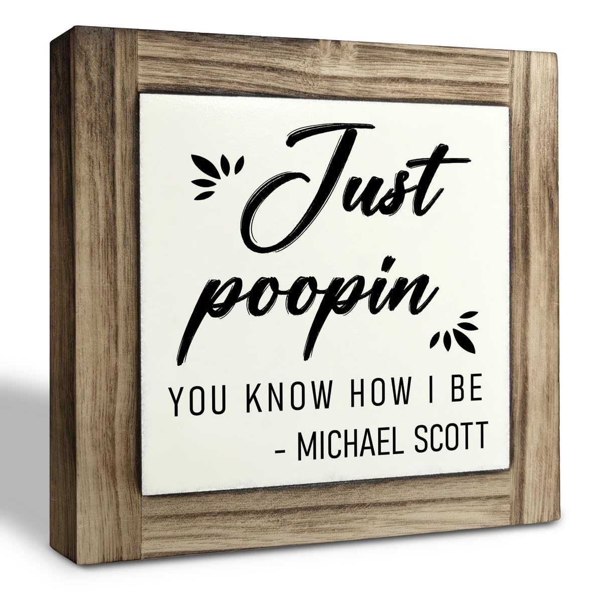 Amazon.com: Bathroom Decor, Box Wood Plaques Desk Décor, Funny ...