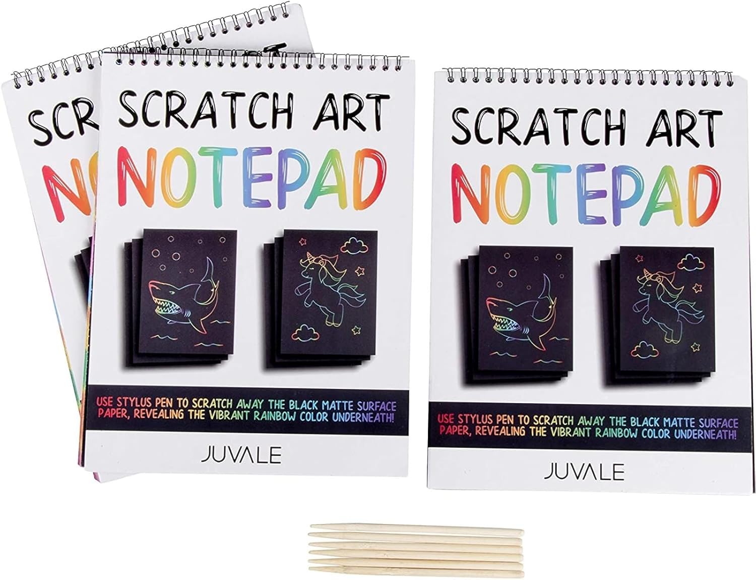 Amazon.com: Juvale Rainbow Scratch Paper Notepad for Kids or Adults (3 ...