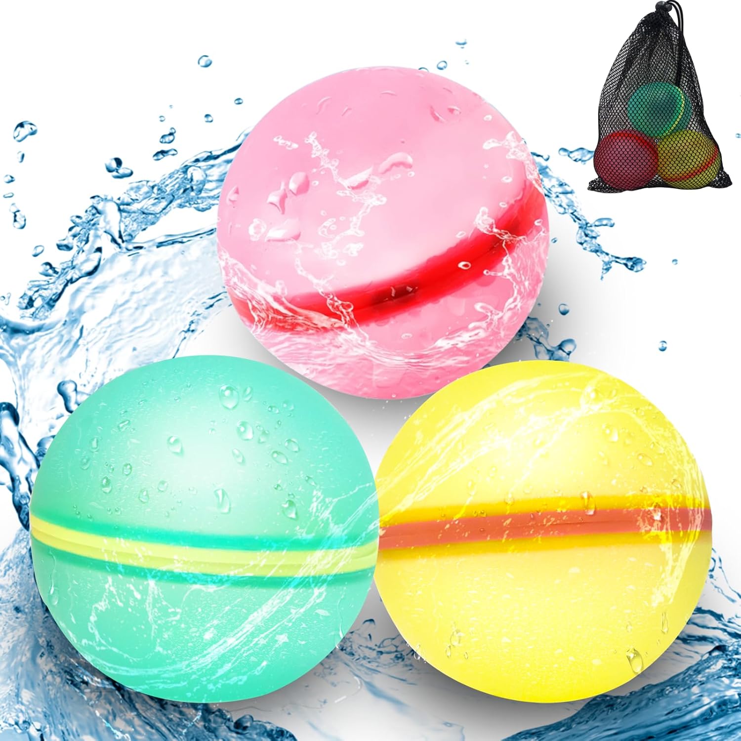 Amazon.com: Reusable Water Balloons, Latex-Free Silicone Water Balloons ...