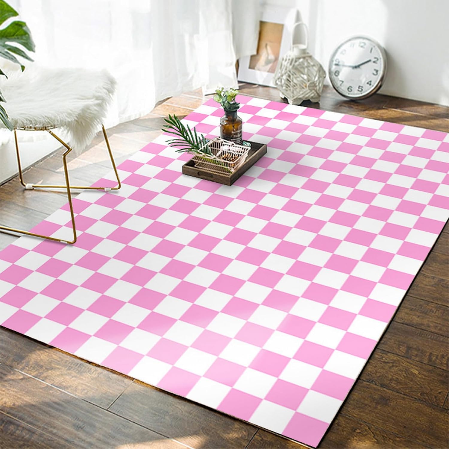 Amazon.com: Lifup Checkered Area Rug for Living Room and Bedroom ...