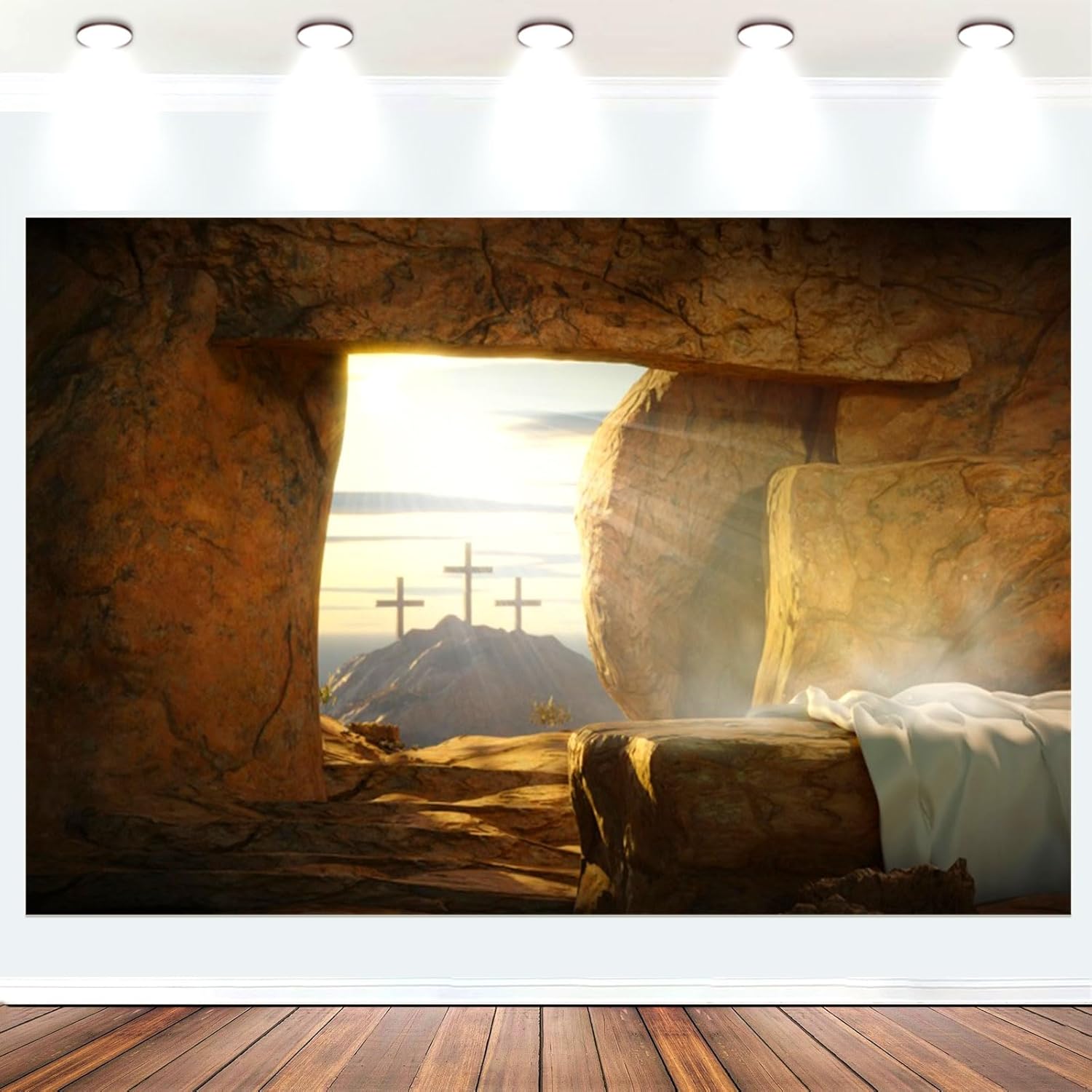 Amazon.com : Fabric 10x8ft Easter Jesus Tomb Backdrop Resurrection of ...