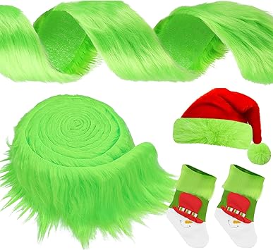 Amazon.com: Vellibring 4x100 Inch Christmas Faux Fur Ribbon Craft Fur ...