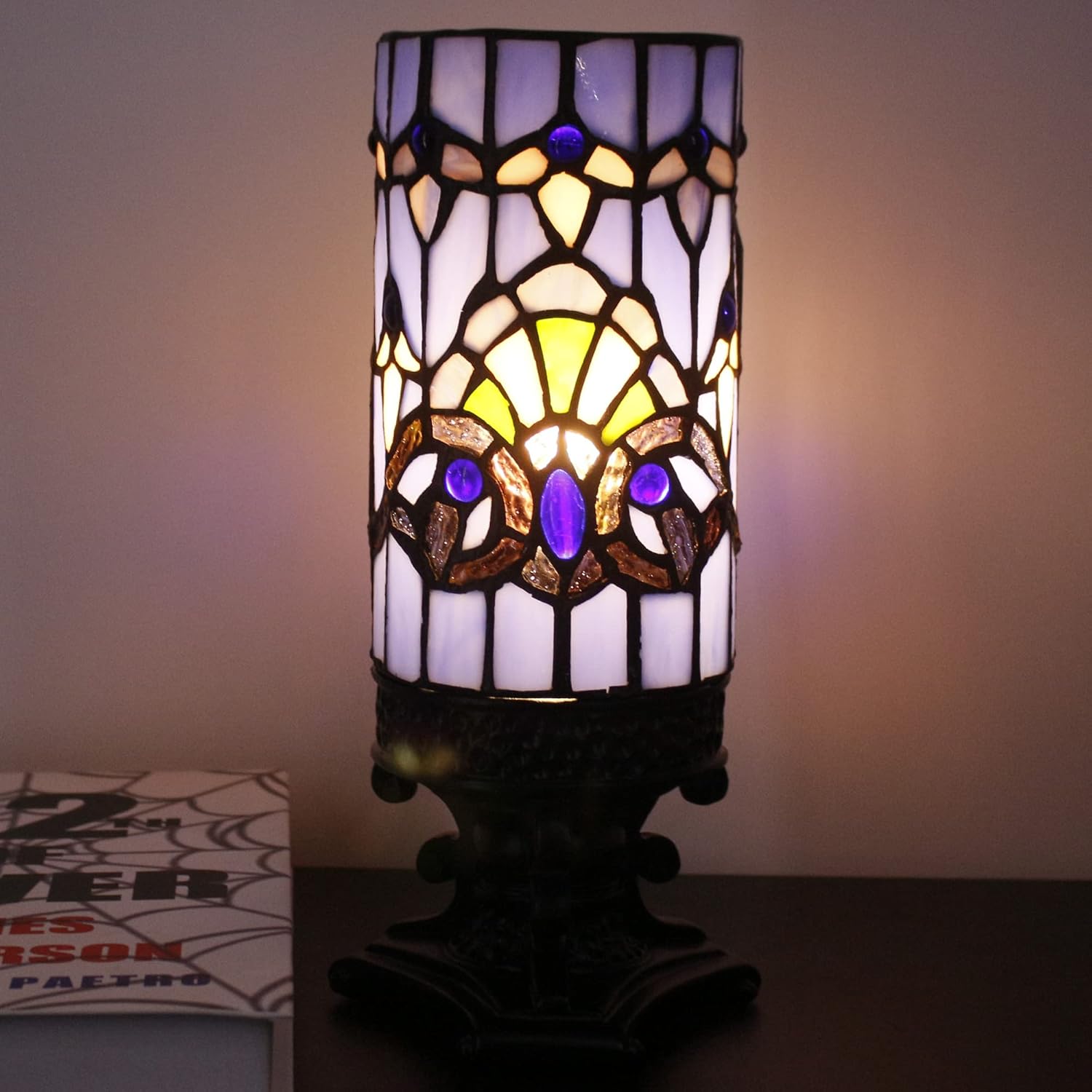 Small Tiffany Table Lamp Mini Stained Glass Desk Lamp Sympathy Memory ...