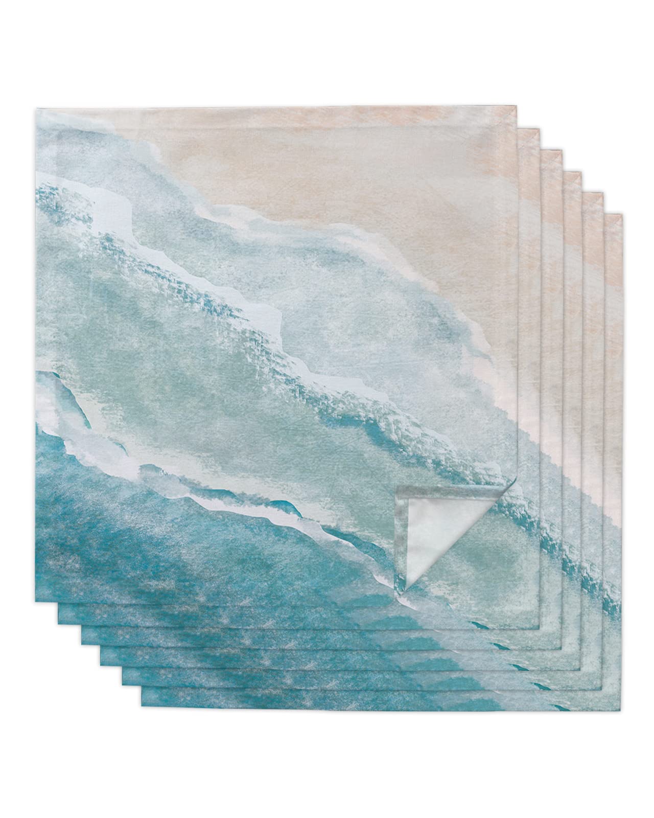 Amazon.com: Summer Beach Cloth Napkins Set of 6 Reusable Dinner Napkins ...
