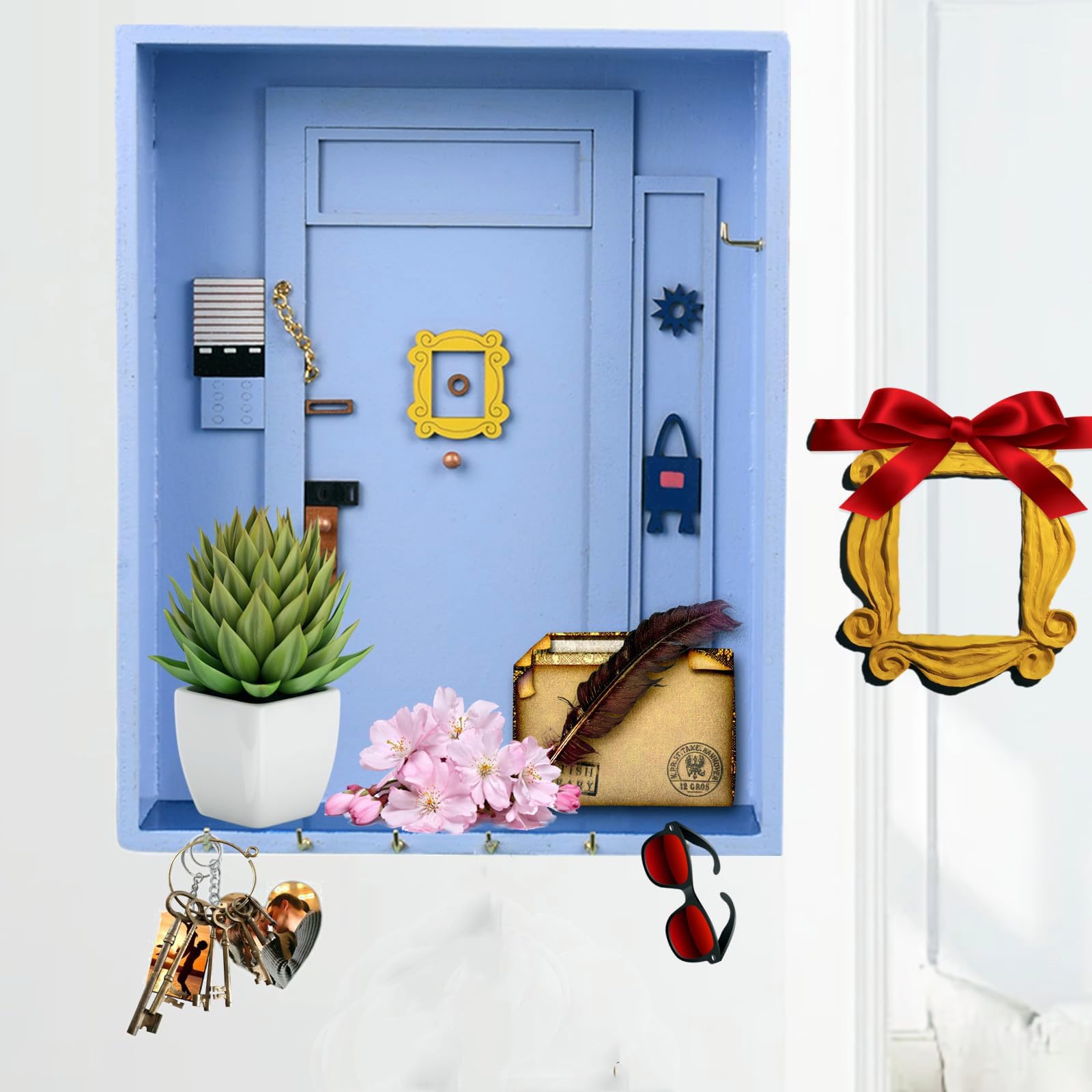 Amazon.com: Qivine Friends Key Holder for Wall, Hanging Friends ...