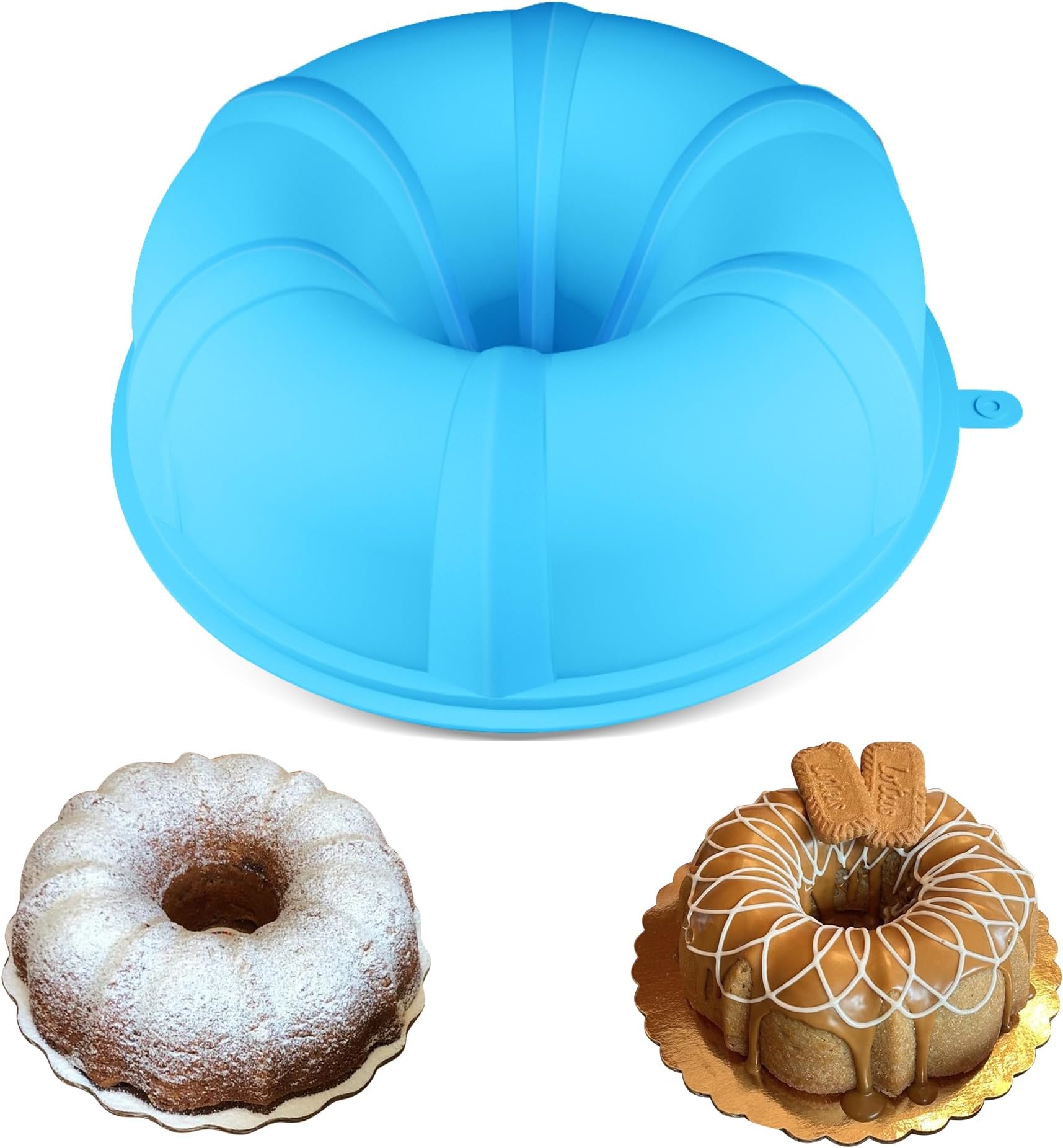 Amazon.com: Aokinle Silicone Cake Pan, European Grade Fluted Round Cake ...