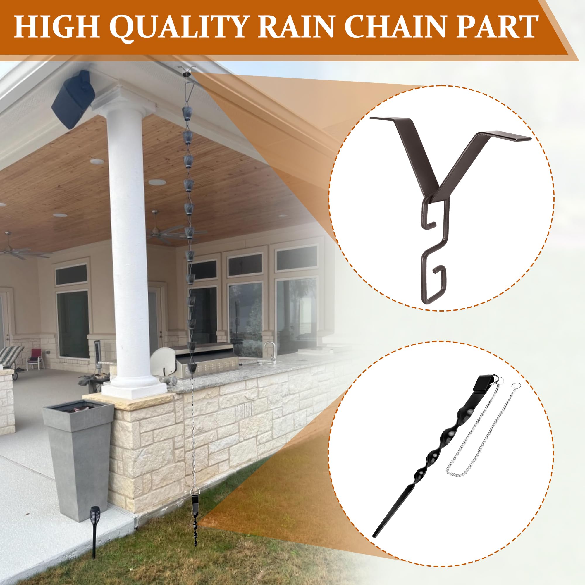 Snapklik.com : Rain Chains Clip And Ground Anchor Kit