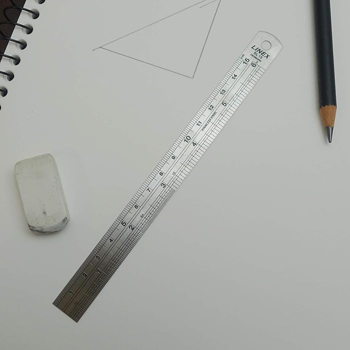 Buy Linex Ruler Stainless Steel Imperial and Metric with Conversion ...