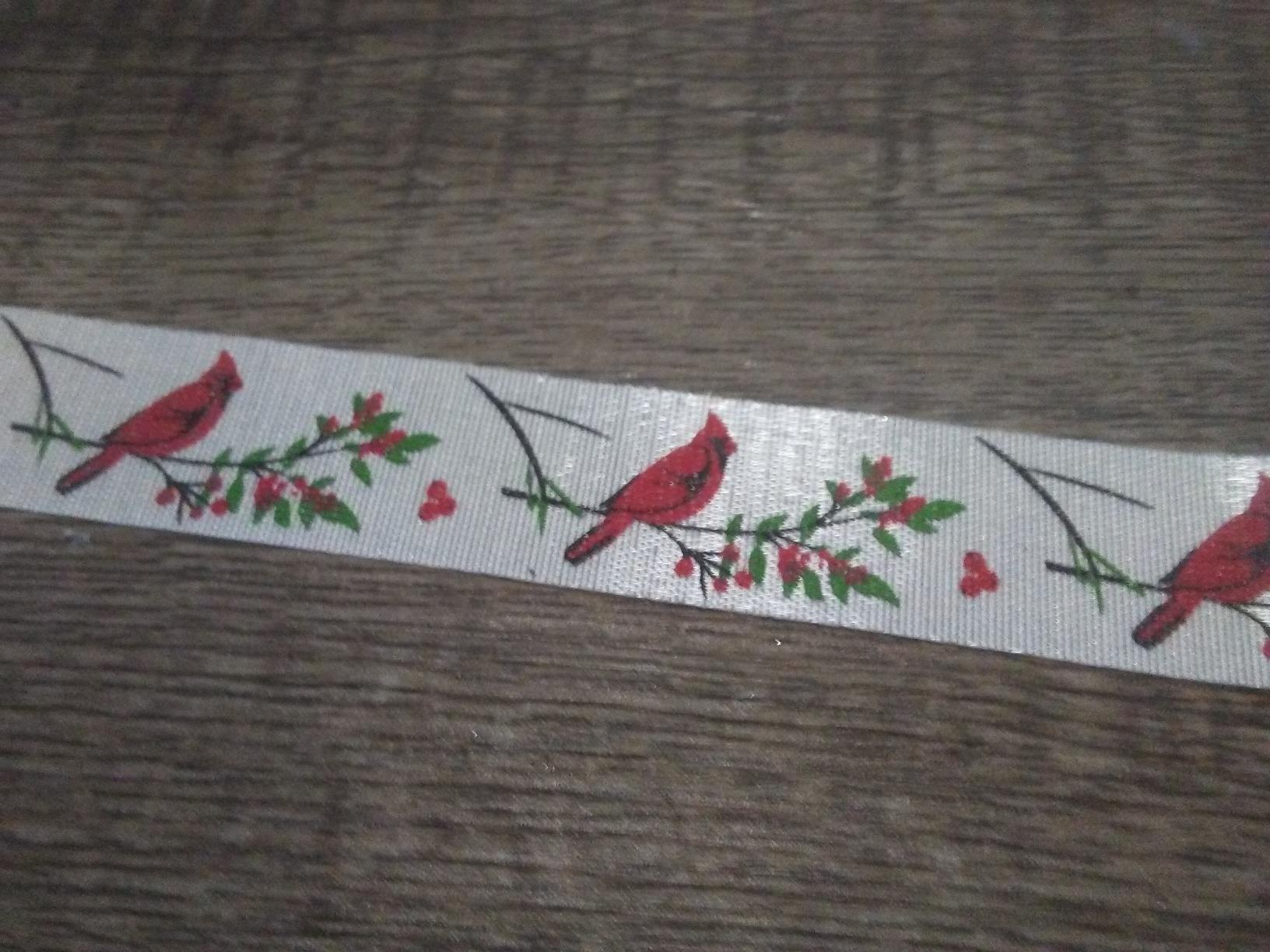 Amazon.com: Ribbon Traditions Cardinal On White Ribbon 7/8" by 25 Yards