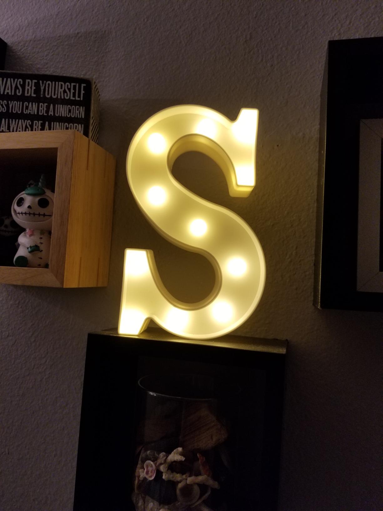 Alphabet LED Letter Lights, Keepfit Light Up White Plastic Letters ...