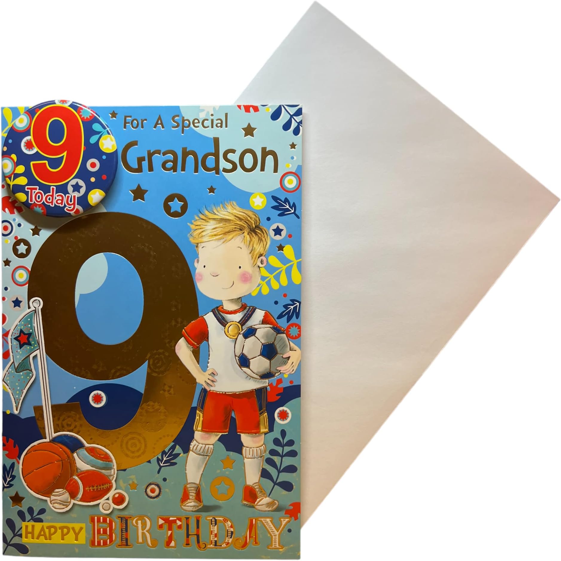 Jonny Javelin Boy Age 9 Birthday Card - Footballer : Amazon.co.uk ...