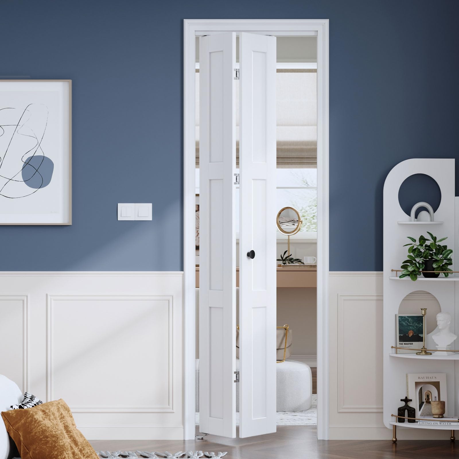 Roymelo Preassembled White Bifold Doors for 24"×80" Opening, Sliding ...