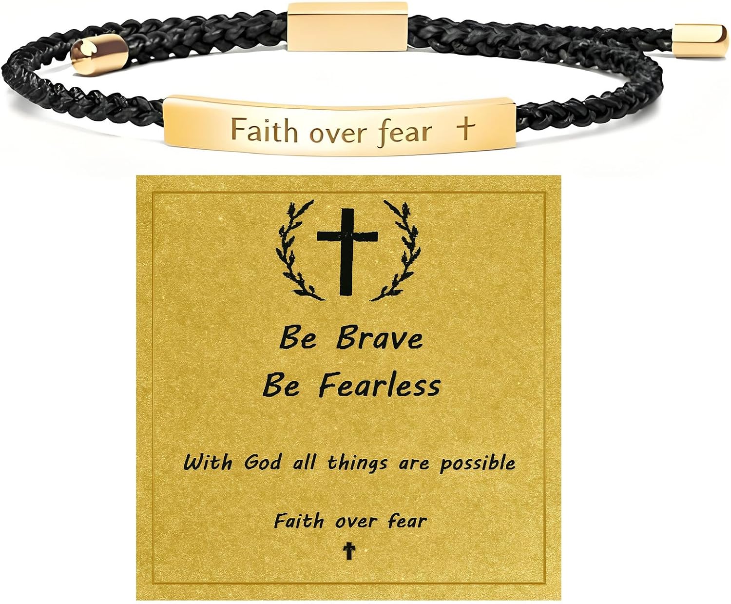 Amazon.com: 72ore Faith Over Fear Bracelet Bible Bracelets Be Brave Be ...
