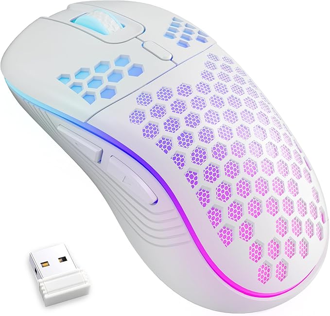 Amazon.com: MELOGAGA Wireless Gaming Mouse Honeycomb 2.4G USB Cordless ...