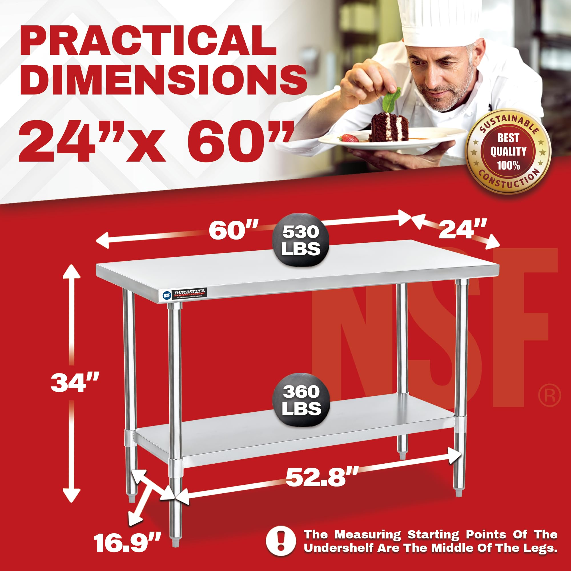 Chef Prep Station On Wheels NUUK Deluxe 30IN Outdoor Kitchen Station,