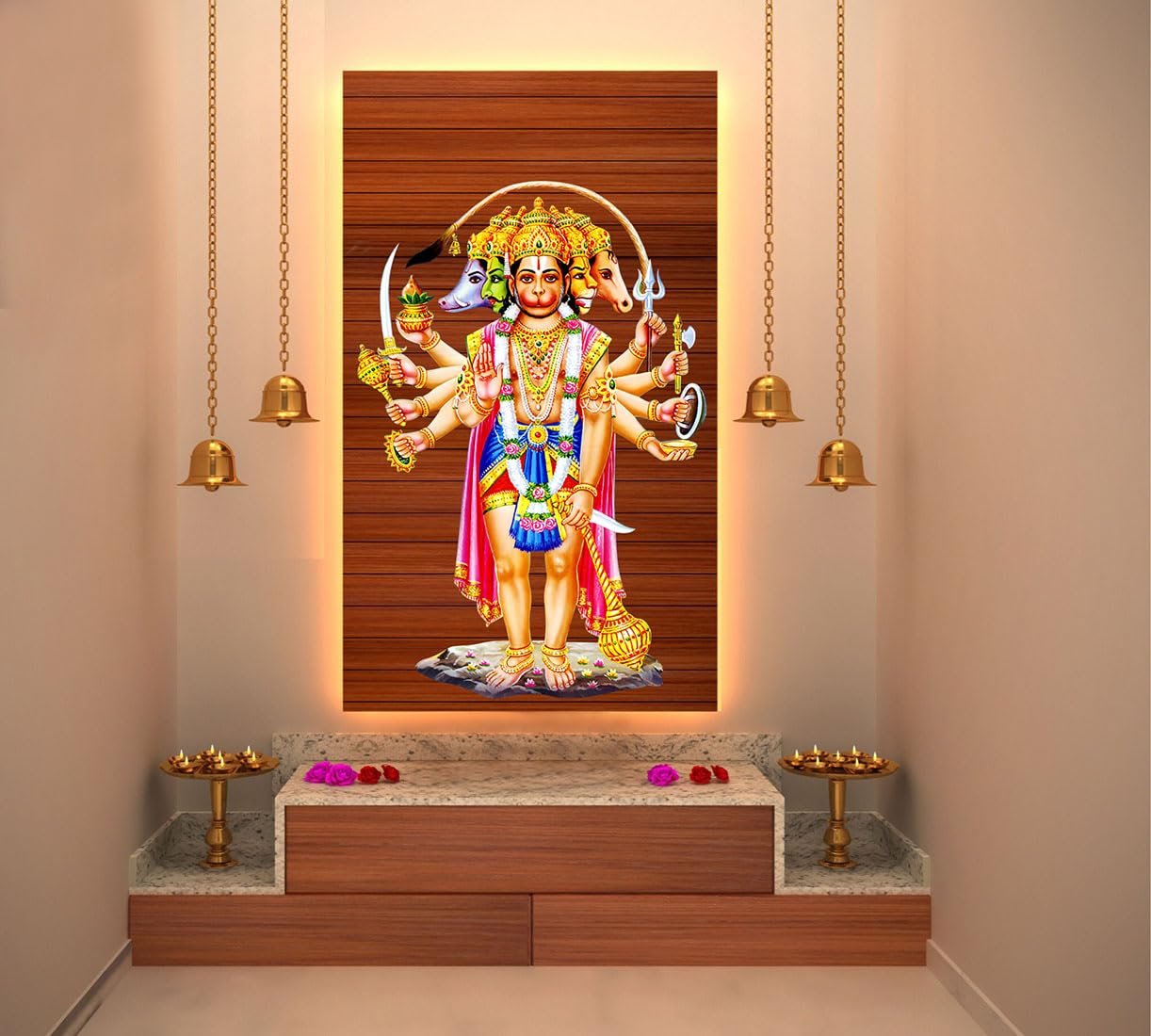 Wallbook Panchmukhi Hanuman Wall Sticker | Wall Stickers for Home ...