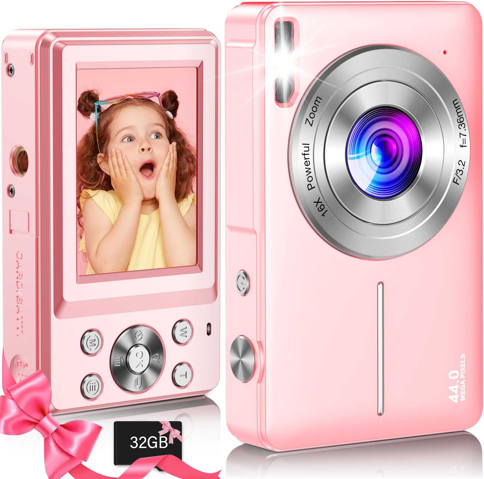 Amazon.com : Digital Camera, FHD 1080P Kids Camera 44MP Point and Shoot ...