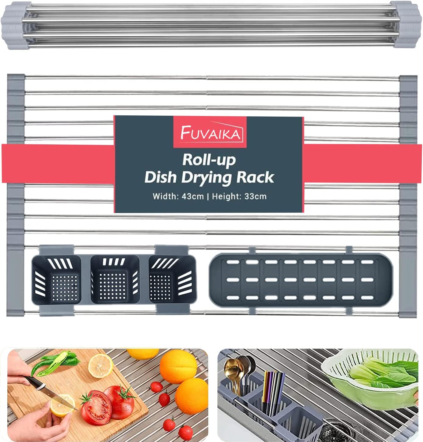 Amazon.com - Expandable roll-up Dish Dryer Rack, up to 22.8 inches ...